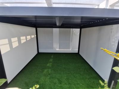 Cina Pergola con tetto in alluminio con rivestimento di vetro e schermo laterale in vendita