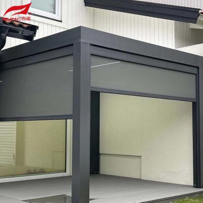 China 3X4庭の​​ジッパー スクリーンが付いているアルミニウム パーゴラの屋外のモーターを備えられたルーバーの刃 for sale