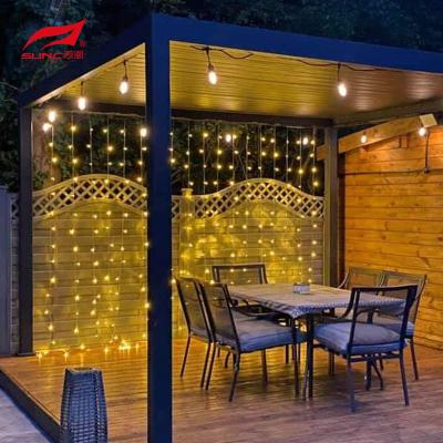 China construção de 3X5 4x4 Grey Motorized Aluminum Pergola Garden com as cortinas de rolo exteriores for sale