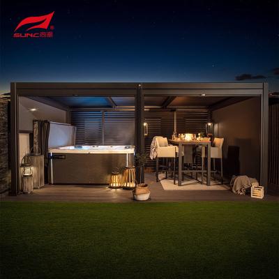 Cina edificio di 3X5 4x4 Grey Motorized Aluminum Pergola Garden con gli schermi girevoli all'aperto in vendita