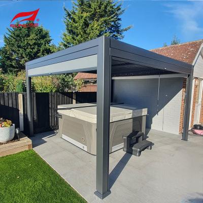 Cina Pergola con tetto in alluminio con rivestimento di vetro e schermo laterale in vendita