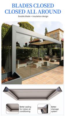 Cina Pergola per tetto retrattile a motore per esterni con test ip67 e telaio in alluminio personalizzato in vendita