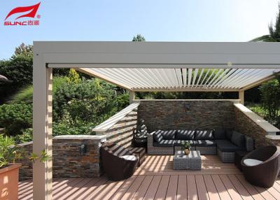 Cina Cornice personalizzata con sistema di drenaggio in lega di alluminio 6063 e pergola di tetto retrattile testata IP 67 in vendita