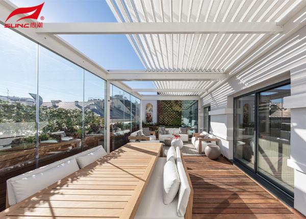 Outdoor-pergola für den motorisierten Garten mit Aluminiumlegierung 6063 und IP67-Prüfung