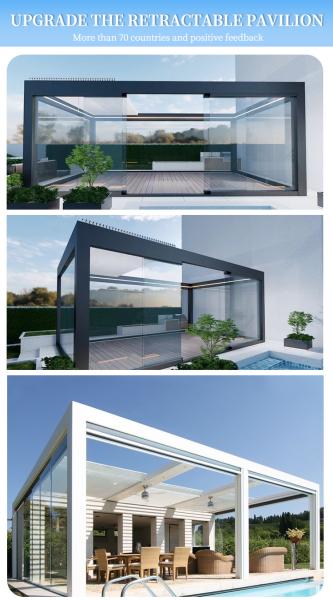 Outdoor-pergola für den motorisierten Garten mit Aluminiumlegierung 6063 und IP67-Prüfung
