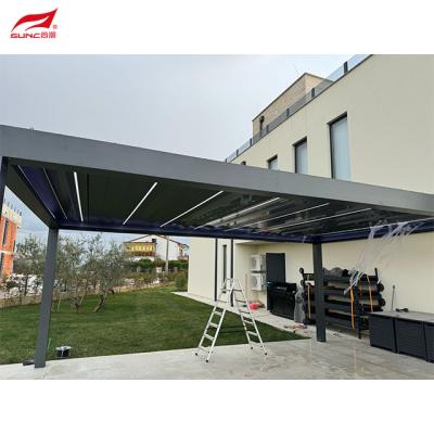 Cina Pergola di alluminio motorizzata impermeabile all'aria aperta con cornice personalizzata in vendita
