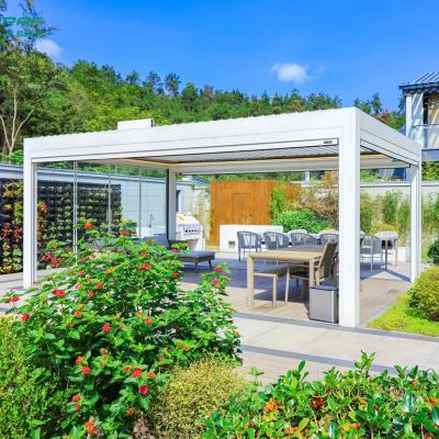 Tuinontwerp gemotoriseerde aluminium pergola wandmontage / vrijstaand