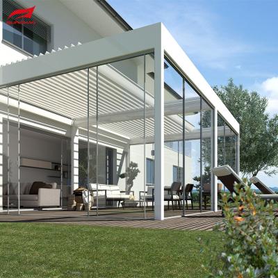 Cina Godetevi il vostro spazio esterno tutto l' anno con Pergola di alluminio motorizzata impermeabile Pergola di alluminio impermeabile al vento in vendita
