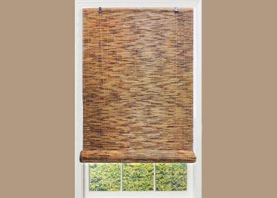 China Thermal Insulation Manual Natural Reed Blinds Custom Window Bamboo Mat Blinds for sale