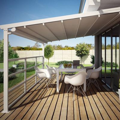 Cina Schermo laterale del giardino della tenda del gazebo ritrattabile telecomandato di Alunimium con le luci principali in vendita