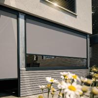 China Polyester UV Coating Zip Track Blind Terrace Sun Shading Windproo for sale