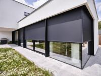 China Rainproof Motorized Aluminium Roller Blinds With Zip Track for sale