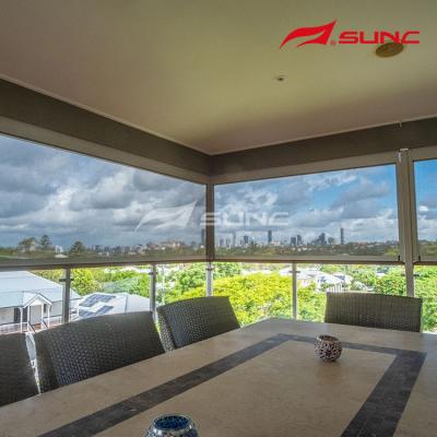 China Smart Motorized Zip Track Blinds Rainproof Zip Screen Roller Blinds for sale