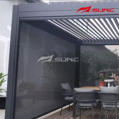 China Terrace Sun Shading Aluminium Roll Up Window Shades UV Coating for sale