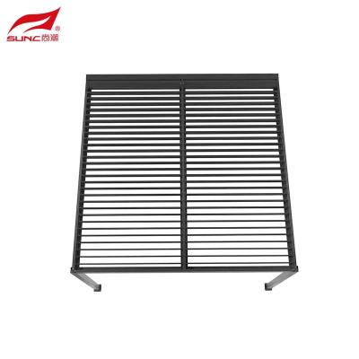 Cina gazebo all'aperto della costruzione del giardino della pergola Louvered di alluminio fissata al muro nera 4x3m del manuale di 4x4m in vendita