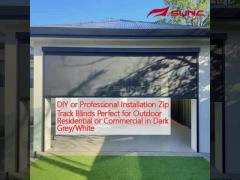 DIY or Professional Installation Zip Track Blinds Perfect for Outdoor Residential or Commercial in Dark Grey/White