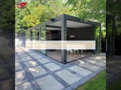 Customized Size 3x3m Motorized Aluminum Pergola with Waterproof Remote Control and Smart Home Integration