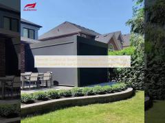 Remote Control or Smart Home Integration Choose Your Control System for our Grey Motorized Aluminum Pergola