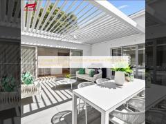 Soluzione definitiva per le scene esterne negli spazi degli uffici Pergola in alluminio