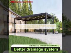 Pergola in alluminio impermeabile al vento Caratteristica del prodotto Foglio perforato in alluminio in nero