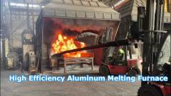 Forklift Feeding Aluminum Scrap to the Aluminum Melting Furnace