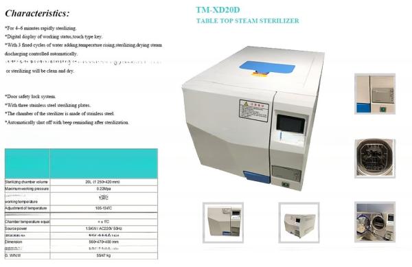 Quality 20L/24L Pressure Steam Sterilizer Autoclave with 134 Degrees Celsius Sterilizati for sale