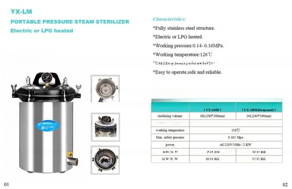 Quality Hot sale 24L Dental Sterlizer B Class Medical High Pressure For Hospitals for sale
