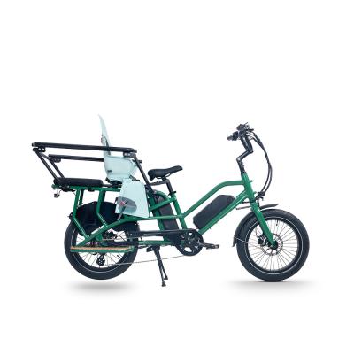 Cina 36V/250W Mid Drive Motor Fat Tire E-bike per famiglia DOMANCA 20 pollici Dual Battery Cargo Bike in vendita