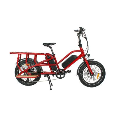 Cina 36V/250W Mid Drive Motor Fat Tire E-bike per famiglia DOMANCA 20 pollici Dual Battery Cargo Bike in vendita