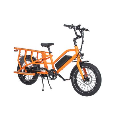 Cina 36V/250W Mid Drive Motor Fat Tire E-bike per famiglia DOMANCA 20 pollici Dual Battery Cargo Bike in vendita