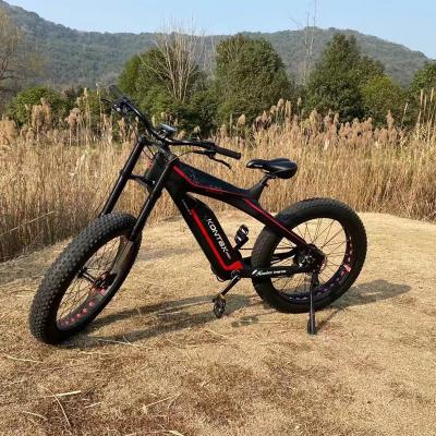 Cina ES750 26 pollici 48V 750W Bicicletta elettrica da montagna in fibra di carbonio per esplorazioni all'aria aperta in vendita