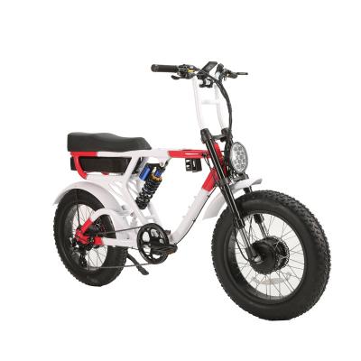Cina Display LCD Motocicletta elettrica retrò con doppi motori da 750W e capacità di lungo raggio in vendita