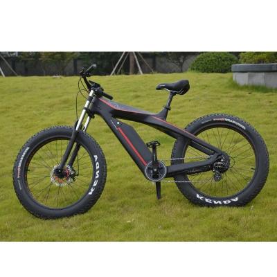Cina Bicicletta elettrica a due posti Kontax ES750 26 pollici Fat TIire Carbon Fiber E Bike 48V 750W Electric Bike in vendita