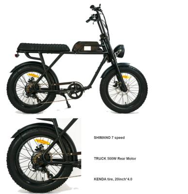 China Carga máxima 120 KGS 2024 Adult Fat Wheel Full Suspension Bike Elétrico MT01 Retro Style Moped à venda