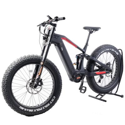 Cina 48V 1000W/1200W Full Suspension Bicicleta elettrica in fibra di carbonio con pneumatici di 26*4,8 pollici in vendita
