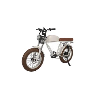 Cina DOMANCA Vintage Moto Stile Bicicleta elettrica 7 velocità ingranaggi 70-80 Nm Torsione Fat Tire Ebike in vendita