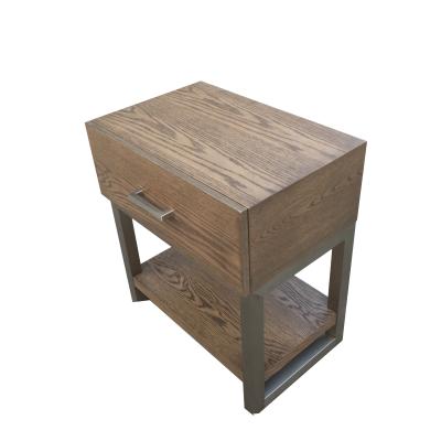 China Oak wood veneer wooden high end hotel bedroom bed side table,hotel night stand,casegoods for sale