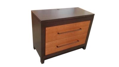 China 2-drawer walnut finish wooden night stand,hotel bedside table,casegood for sale
