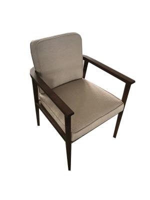 China solid wood frame fabric upholstery arm chair/wooden dining chair/desk chair for sale