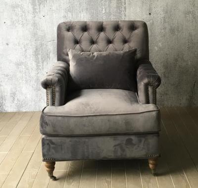 China Fabric upholstery oak wood hotel lounge chair/single sofa/living room single sofa for sale