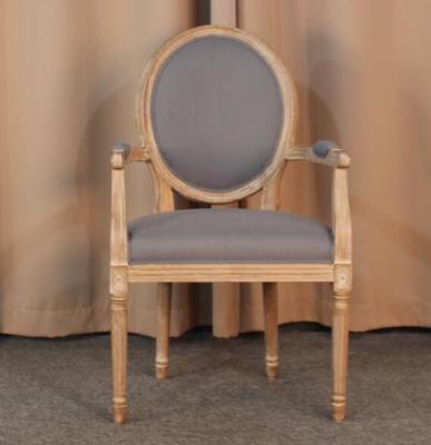 China French style oak wood finish Linen fabric upholstery leisure chair/wooden dining chair/desk chair for sale