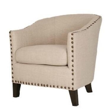 China American style Linen fabric upholstery solid wood classic culb chair/single sofa/living room single sofa for sale
