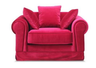 China American style red Linen fabric upholstery classic 1-seater sofa,lounge chair,living room sofa for sale