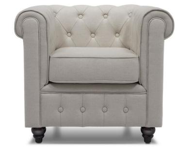 China Chesterfield Classic Linen fabric upholstery 1-seater sofa,lounge chair,living room sofa for sale