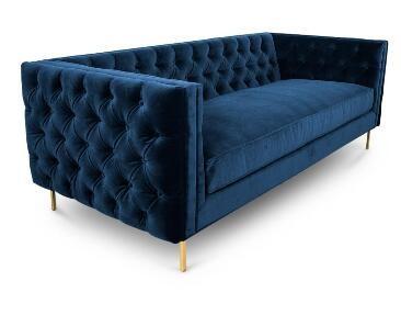 China Luxury Fabric upholstery tufted metal base 3-seater sofa,living room sofa for sale