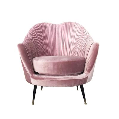 China Modern design metal base velvet fabric french event sofa for wedding,living room sofa 1-seater for sale