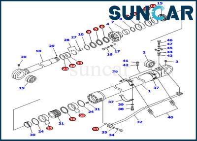 China Komatsu 707-99-76240 7079976240 Arm Cylinder Service Seal Kit For PC800-8 PC800-8R PC800LC-8 Excavator for sale