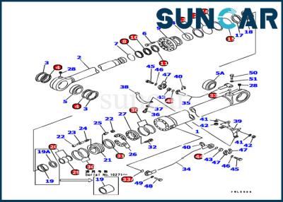China Wear Resistance 707-99-77230 Komatsu PC1000-1 Bucket Cylinder Sealing Kit excavator inner parts for sale