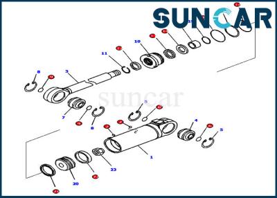 Cina 707-99-43740 7079943740 parti interne di Kit Fits D65PX-16 KOMATSU della guarnizione del cilindro di inclinazione di lama del bulldozer in vendita