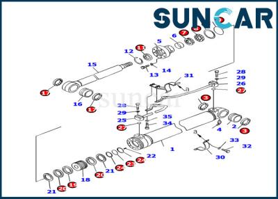 Cina 707-99-27460 cilindro dell'asta di KOMATSU che sigilla le parti interne del macchinario di Kit Oil Resistance PC130F-7 in vendita